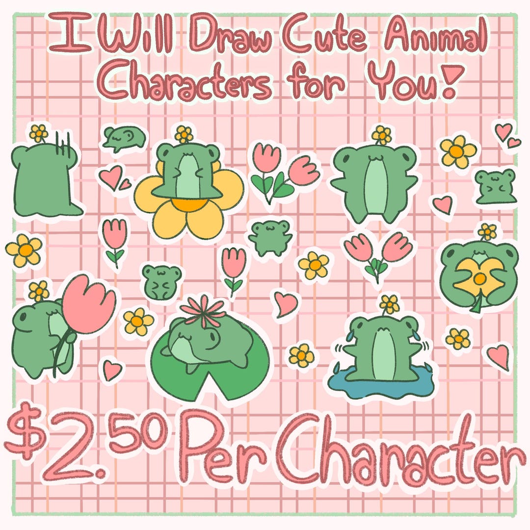 I Will Draw Cute Animal Characters for You! - Etsy