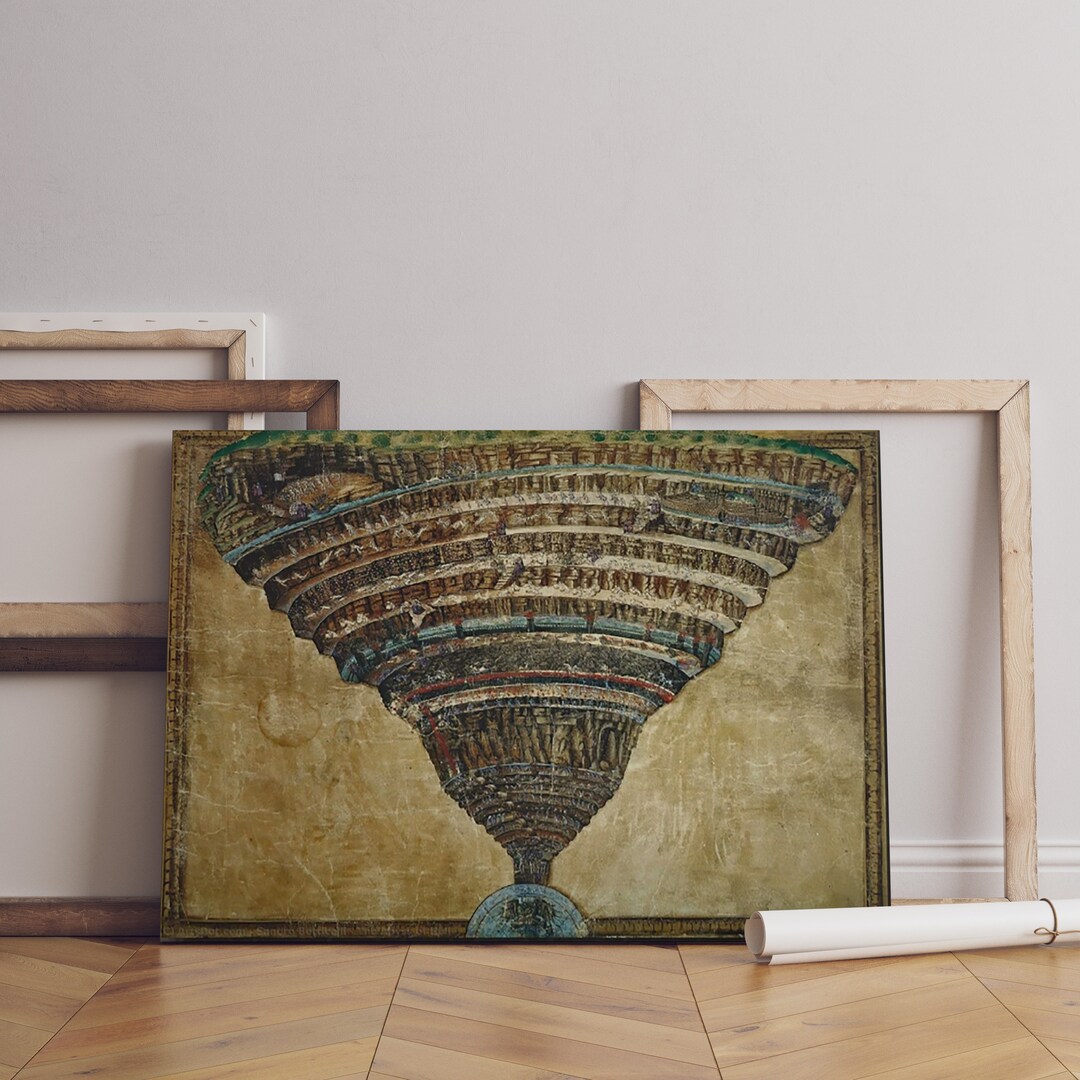 Sandro Botticelli the Map of Hell Dante the Divine Comedy 1485 Canvas ...