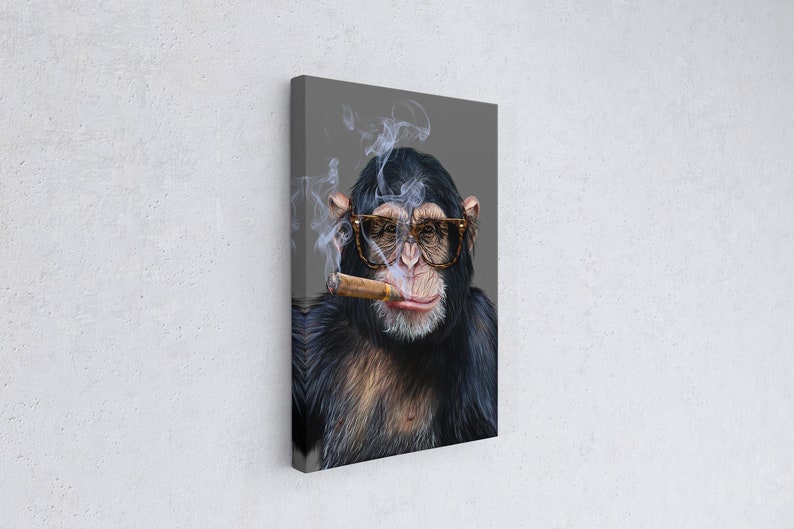 Monkey Cigar Wall Art Monkey Wall Decor Cigarette Wall Decor Cigarette ...