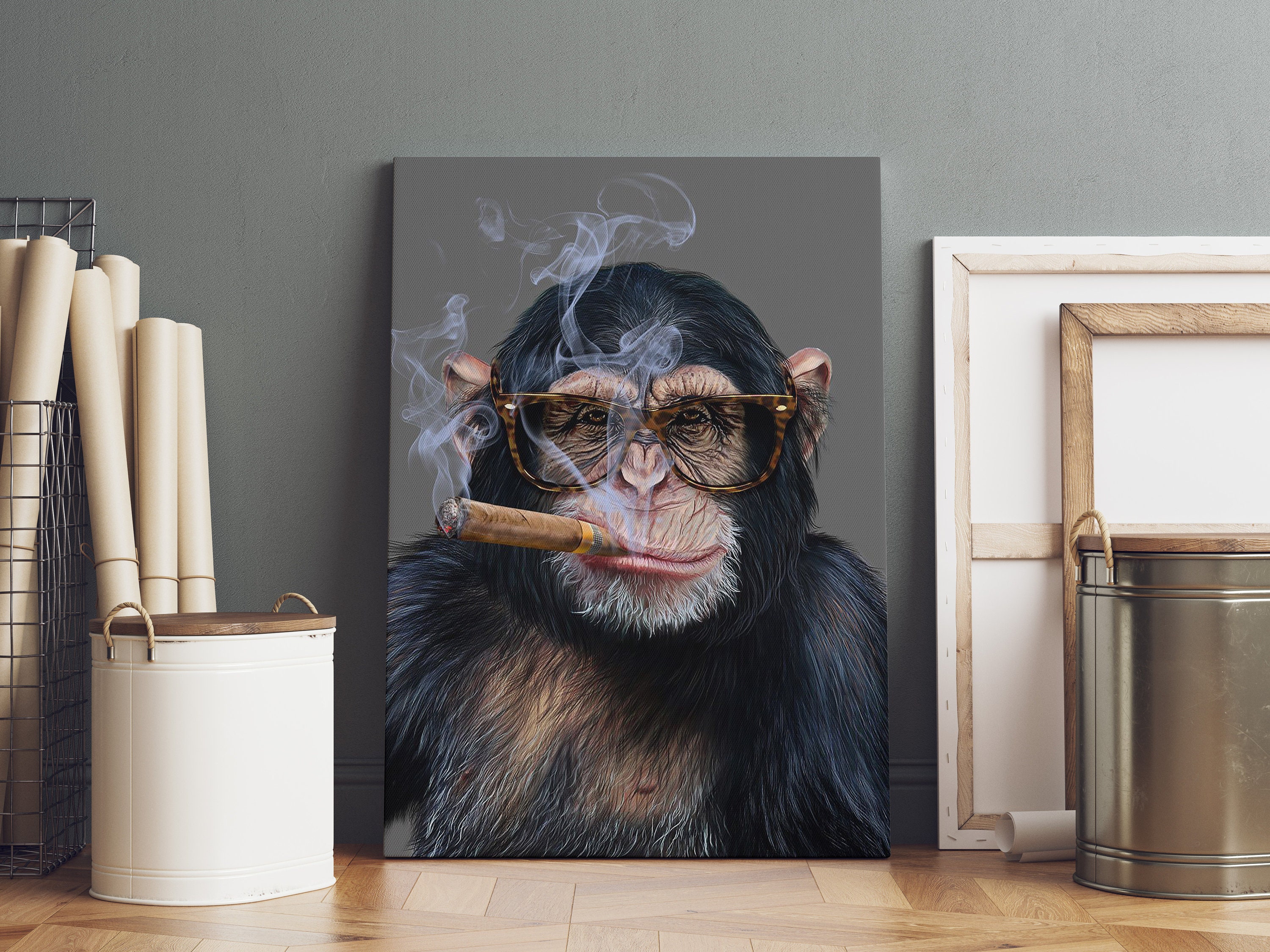 Monkey Cigar Wall Art Monkey Wall Decor Cigarette Wall Decor Cigarette ...
