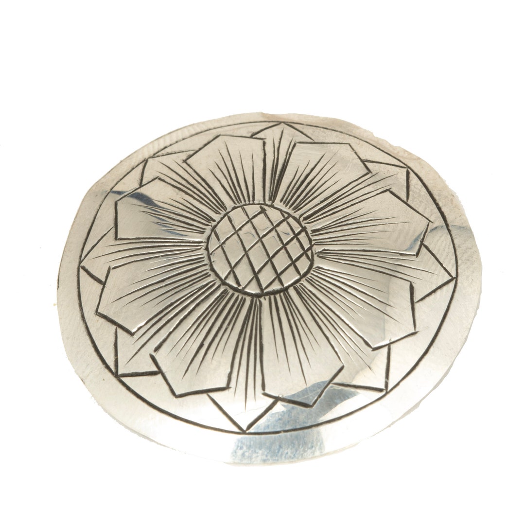 Silver Concho Bridle Loop, 1.50" Western Bridle Rosettes Conchos for ...