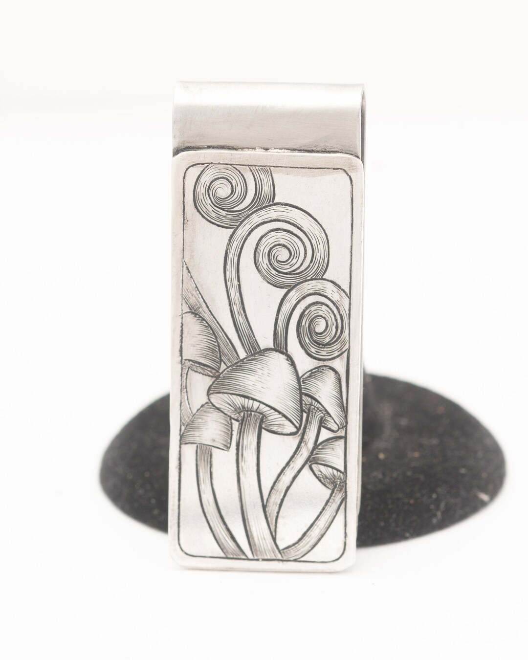 Money Clip for Men, Cowboy Money Clip, Hand Engraved, Mushroom Gifts ...
