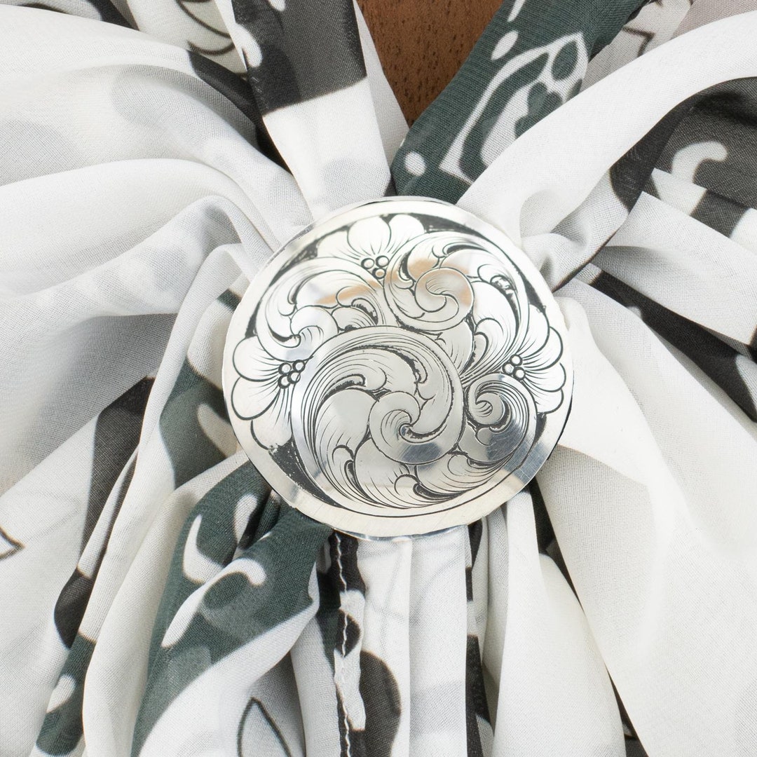 Sterling Western Scarf Slide: Western Concho Neckerchief Ring - Etsy