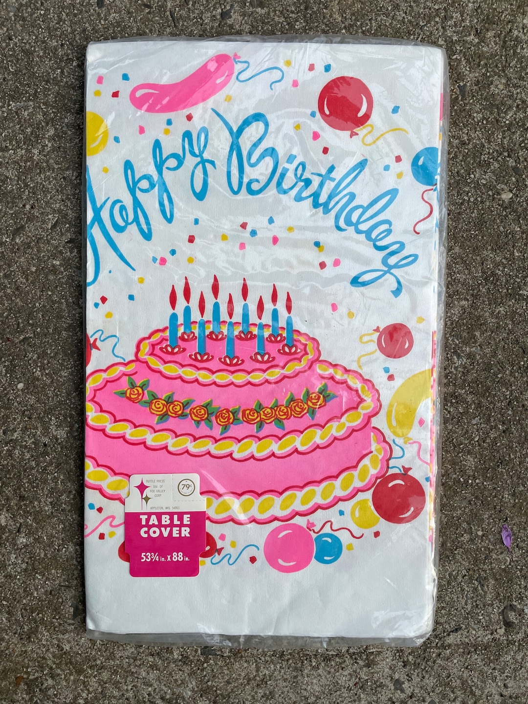 Vintage Happy Birthday Paper Tablecloth Unopened - Etsy