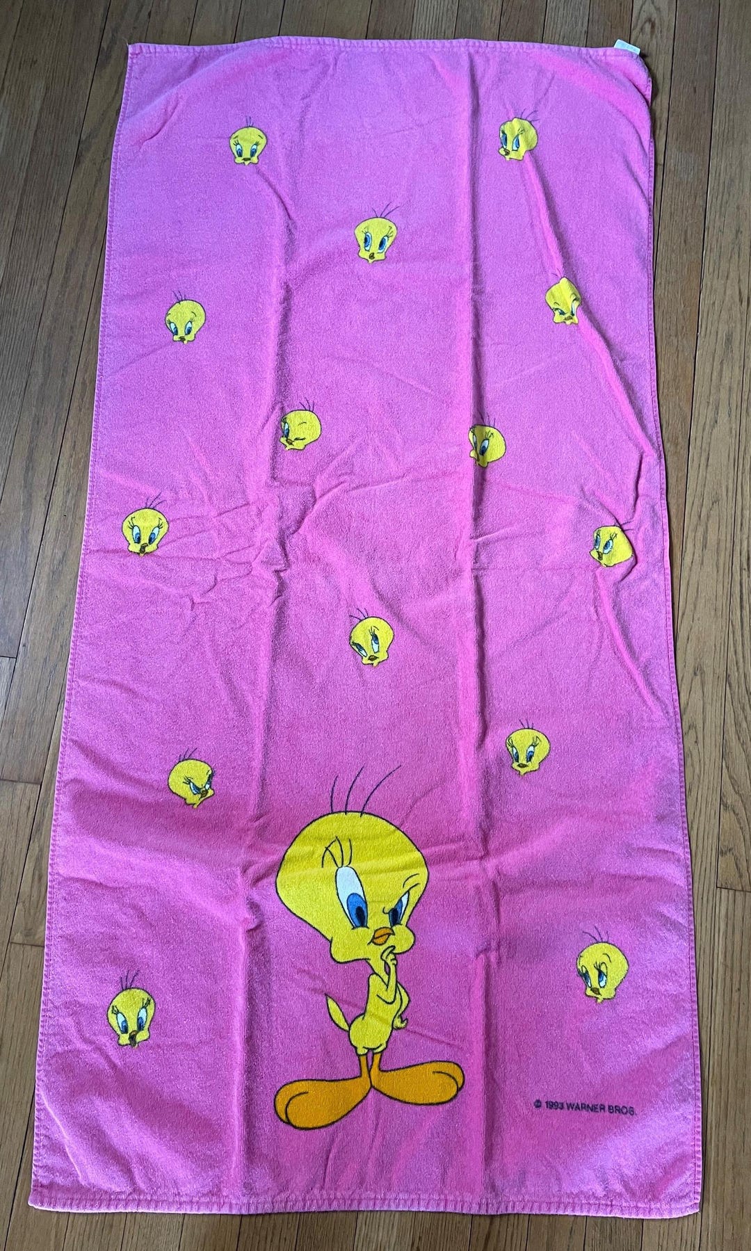 Vintage 1993 Looney Tunes Tweety Bird Pink Beach Towel - Etsy