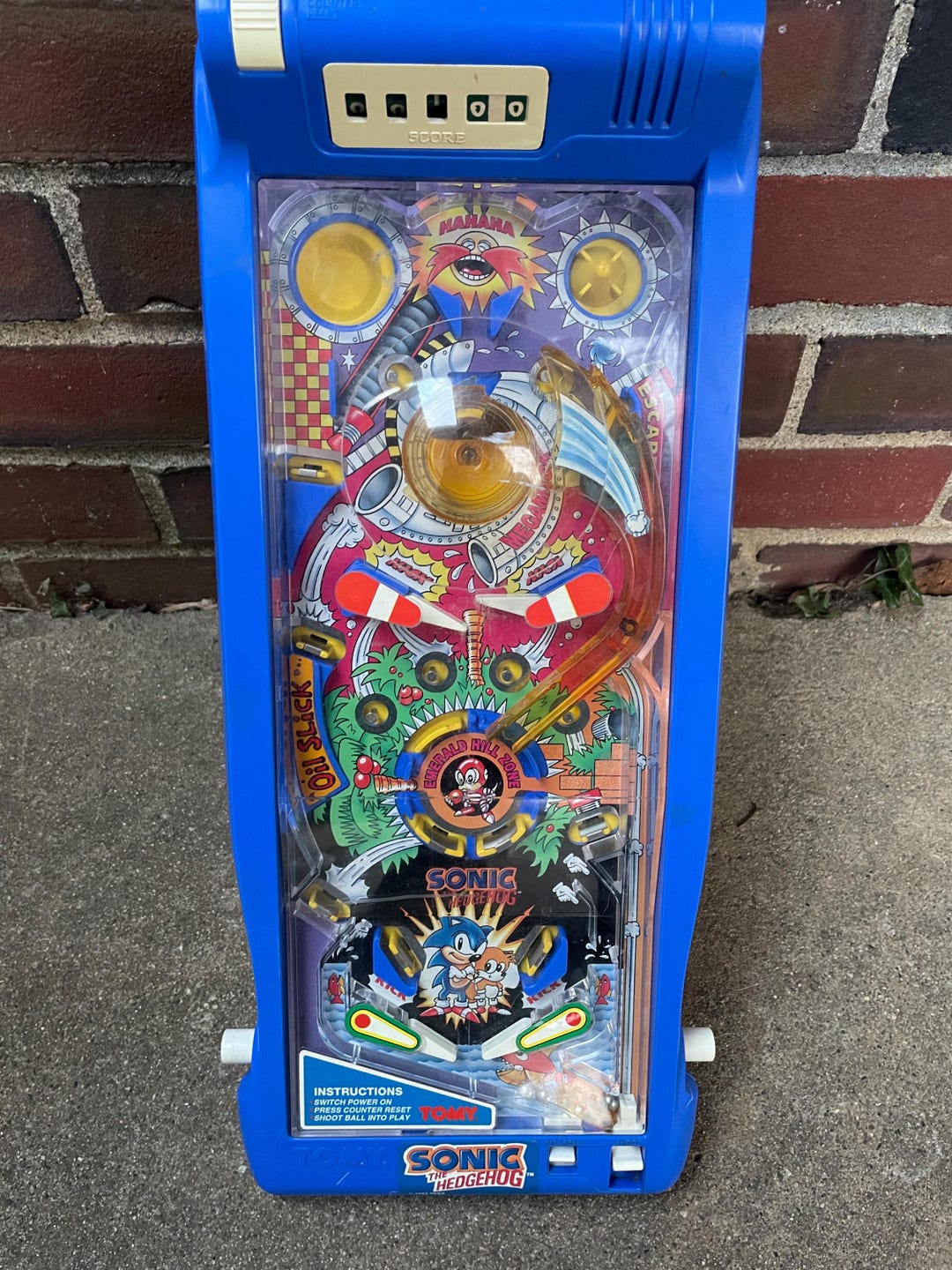 Vintage 1993 Tomy Sonic the Hedgehog Sega Table Top Pinball Machine ...