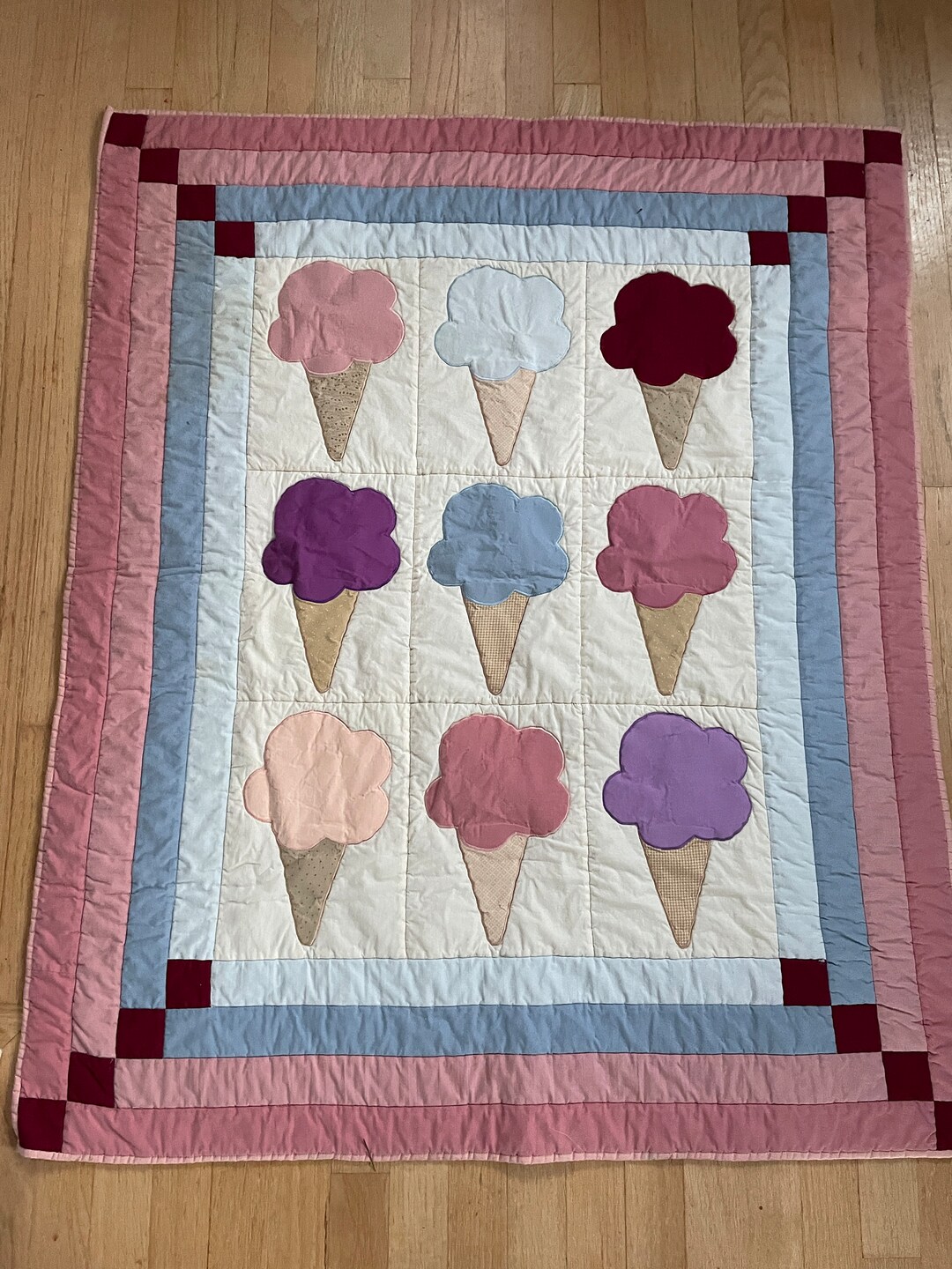 Vintage Handmade Ice Cream Cone Quilt - Etsy