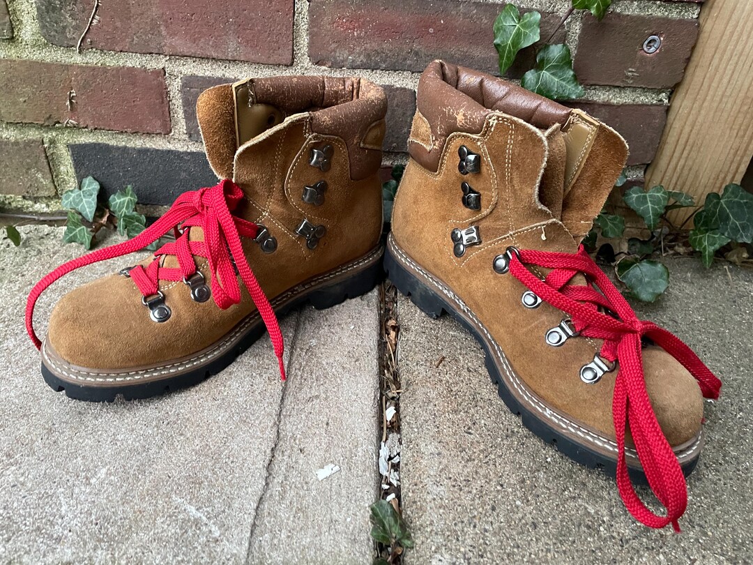 Vintage Women’s Kinney Colorado Leather Hiking Brown Suede Boots Red ...