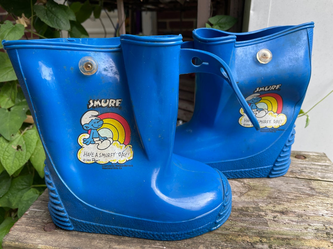 Vintage 1980’s Smurf Kids Rubber Rain Boots Size 5 - Etsy