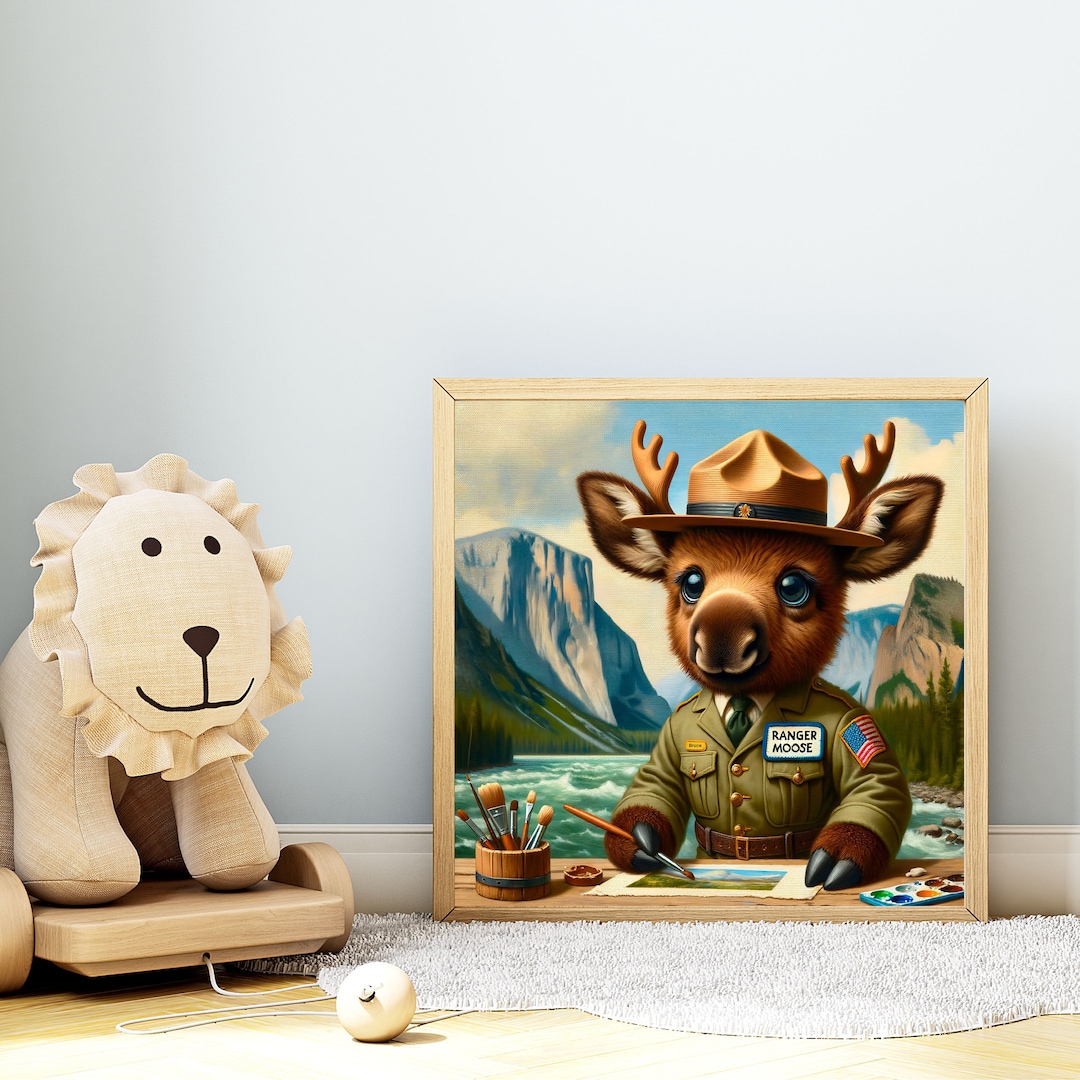 Baby Animal Ranger Moose Wilderness Camper Downloadable Digital Art - Etsy