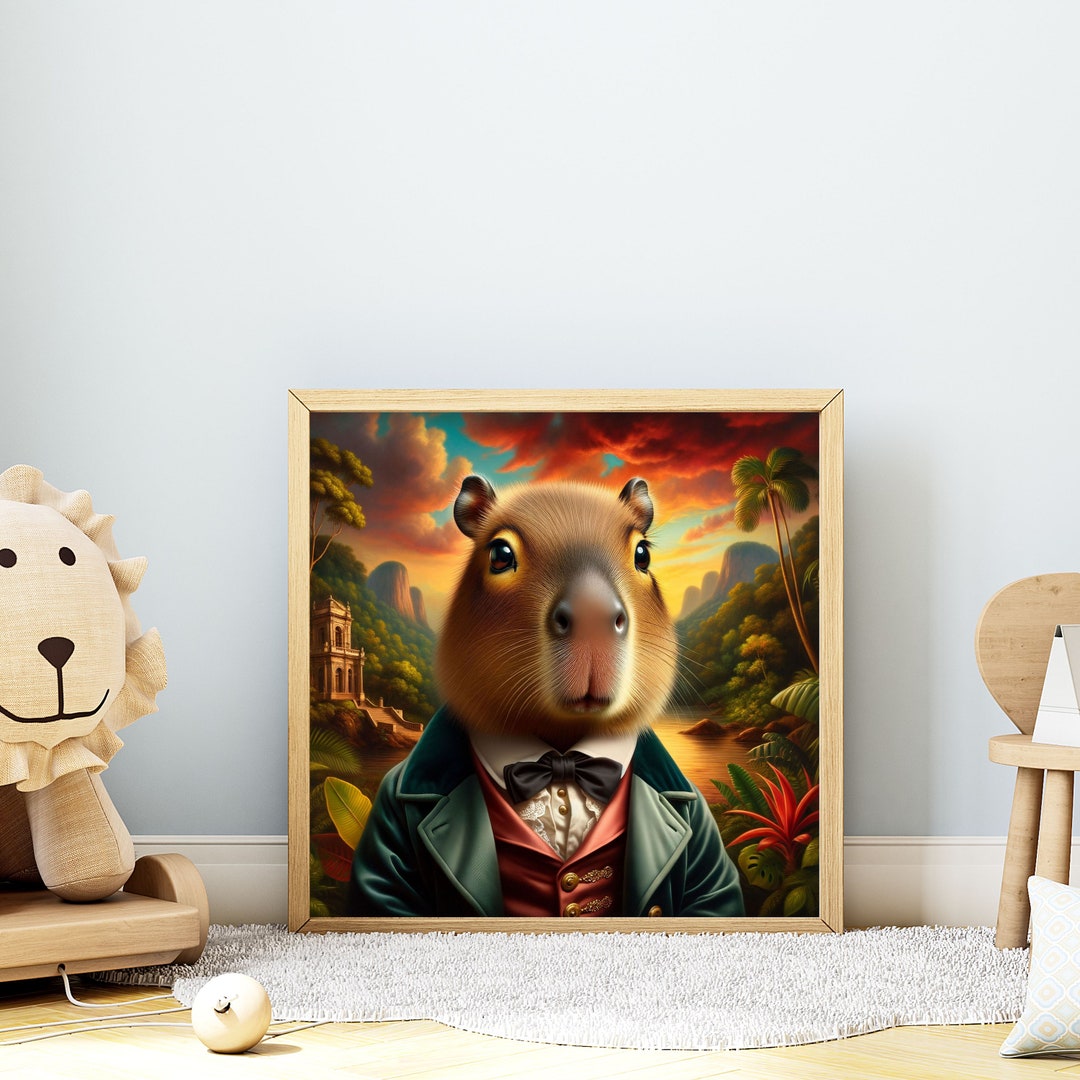 Cute Jungle Baby Animal Fancy Capybara Downloadable Digital Art - Etsy