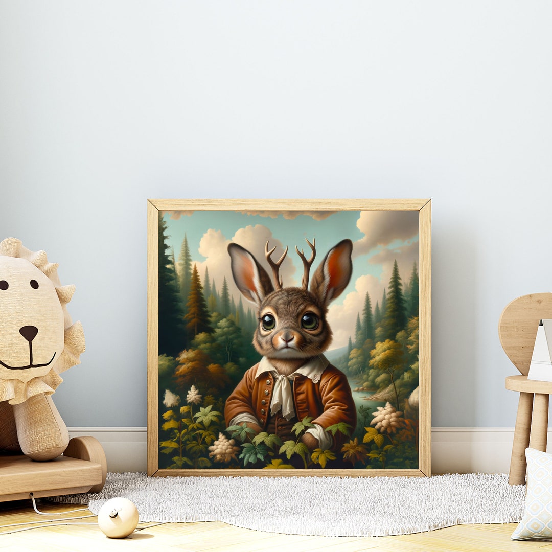 Baby Animal Jackalope Cryptid Downloadable Digital Art - Etsy