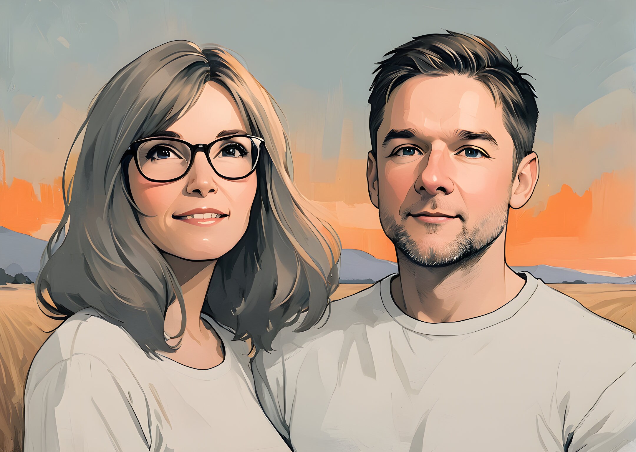 Custom Couple Portrait Drawing From Photo - Etsy