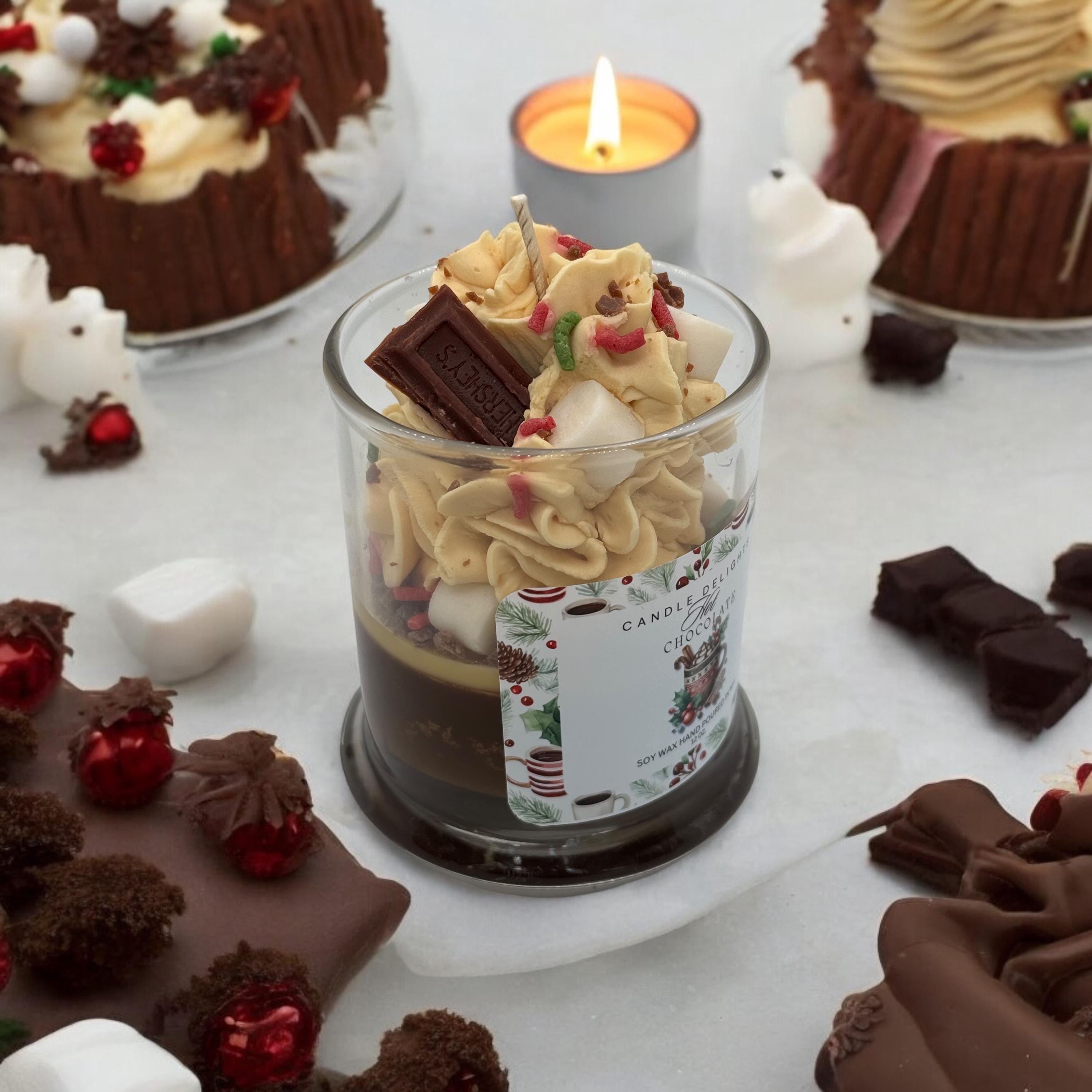 Hot Chocolate Candle: Cozy Scented Soy Wax Dessert Candle - Etsy