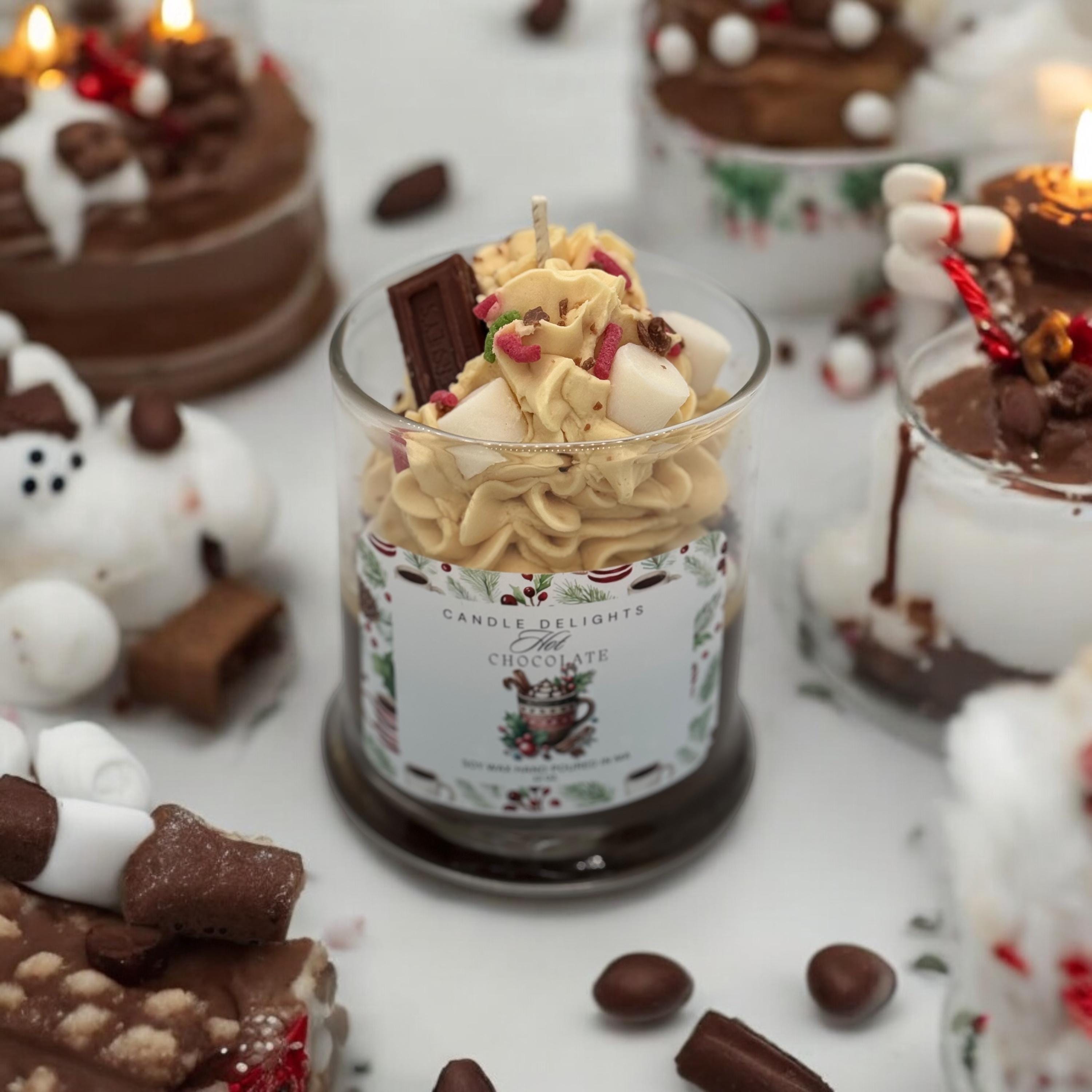 Hot Chocolate Candle: Cozy Scented Soy Wax Dessert Candle - Etsy