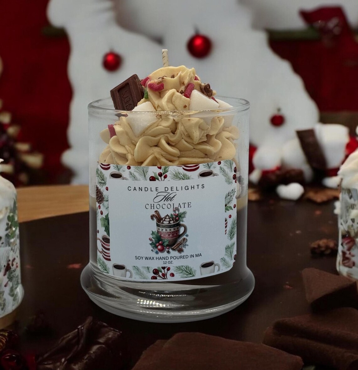 Hot Chocolate Candle: Cozy Scented Soy Wax Dessert Candle - Etsy