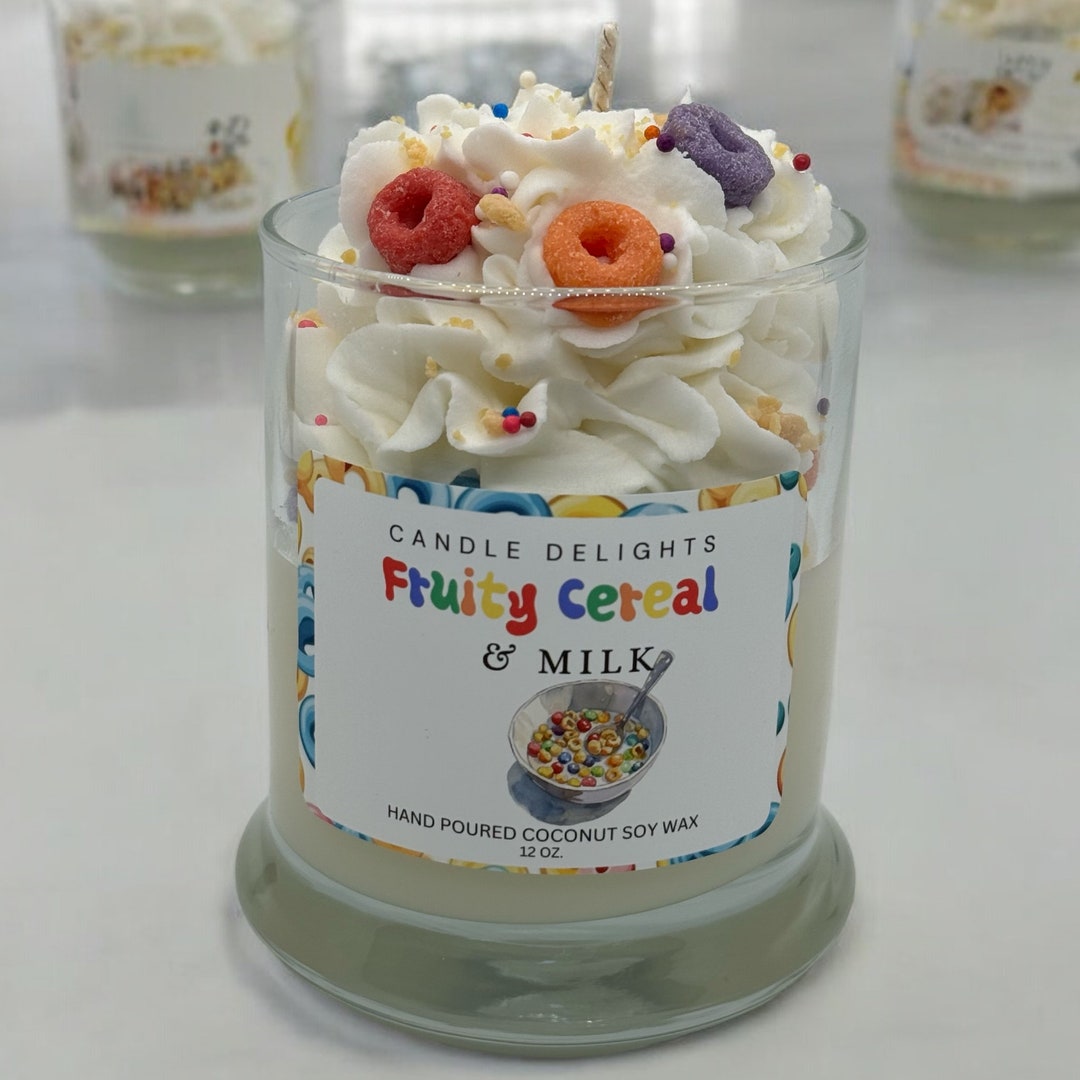 Soy Wax Cereal Candle: Fruity Scented Food Candle - Etsy