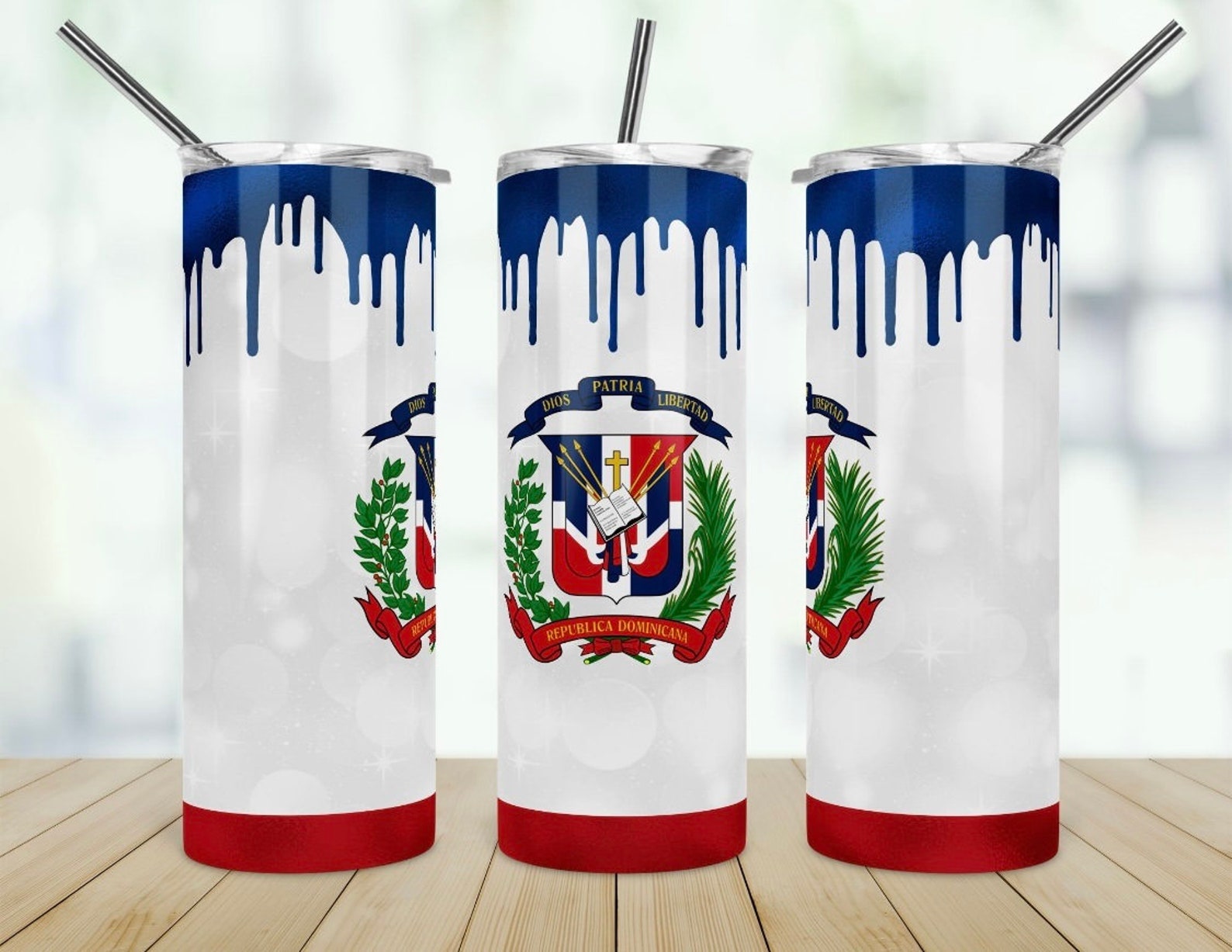 Dominican Republic Tumbler Wrap - 20oz Skinny Sublimation Design ...
