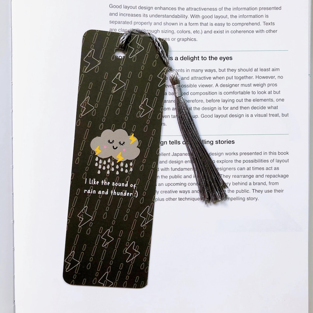 Thunder Cloud Bookmark Digital Art, Illustration, Kawaii, Cute, Happy ...