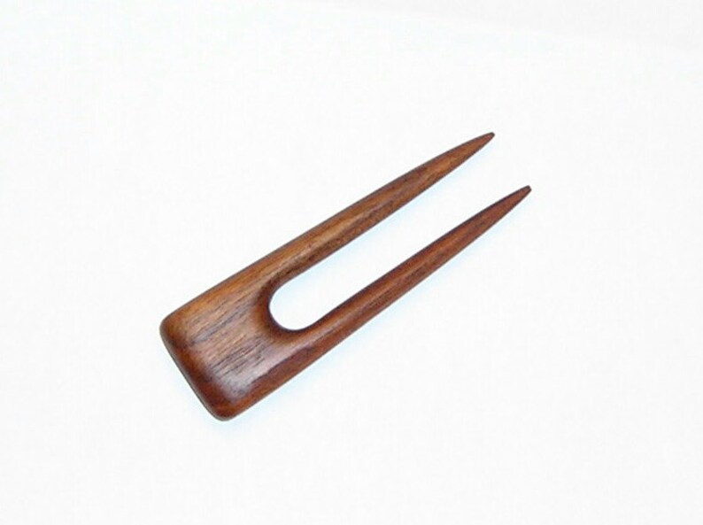Stubby Square Top Walnut Hair Fork - Etsy