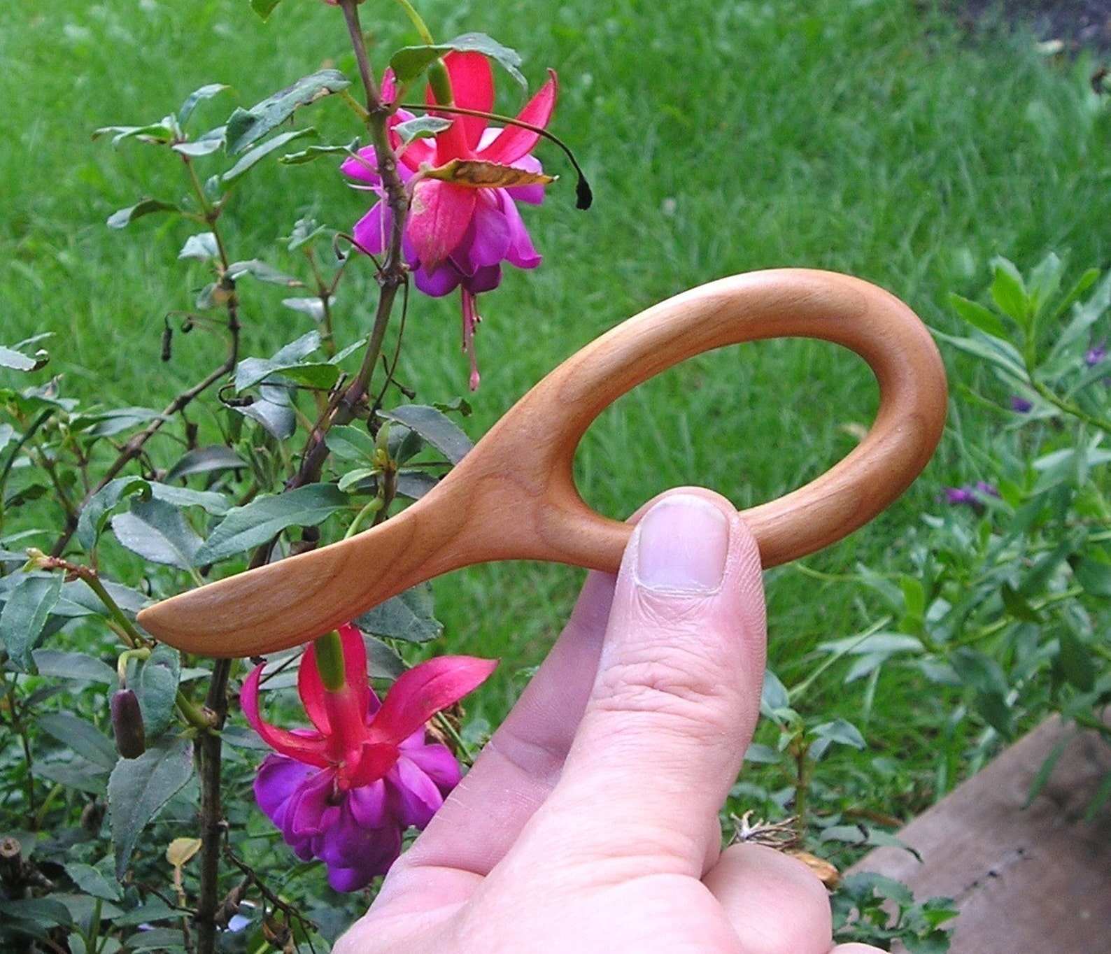 Natural Wooden Baby Spoon (hand Carved Cherry Wood) - Etsy
