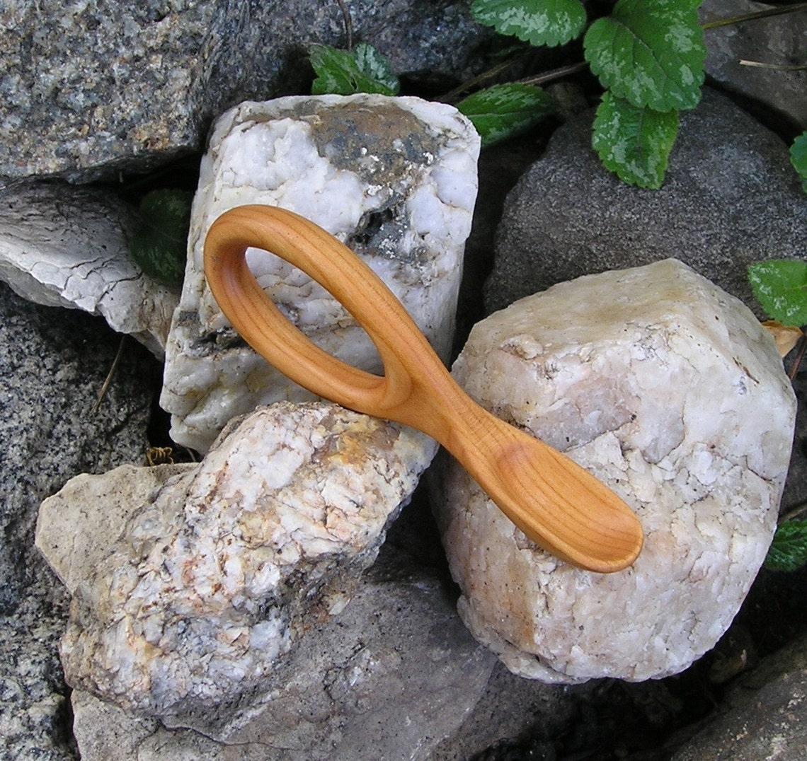 Natural Wooden Baby Spoon hand Carved Cherry Wood - Etsy