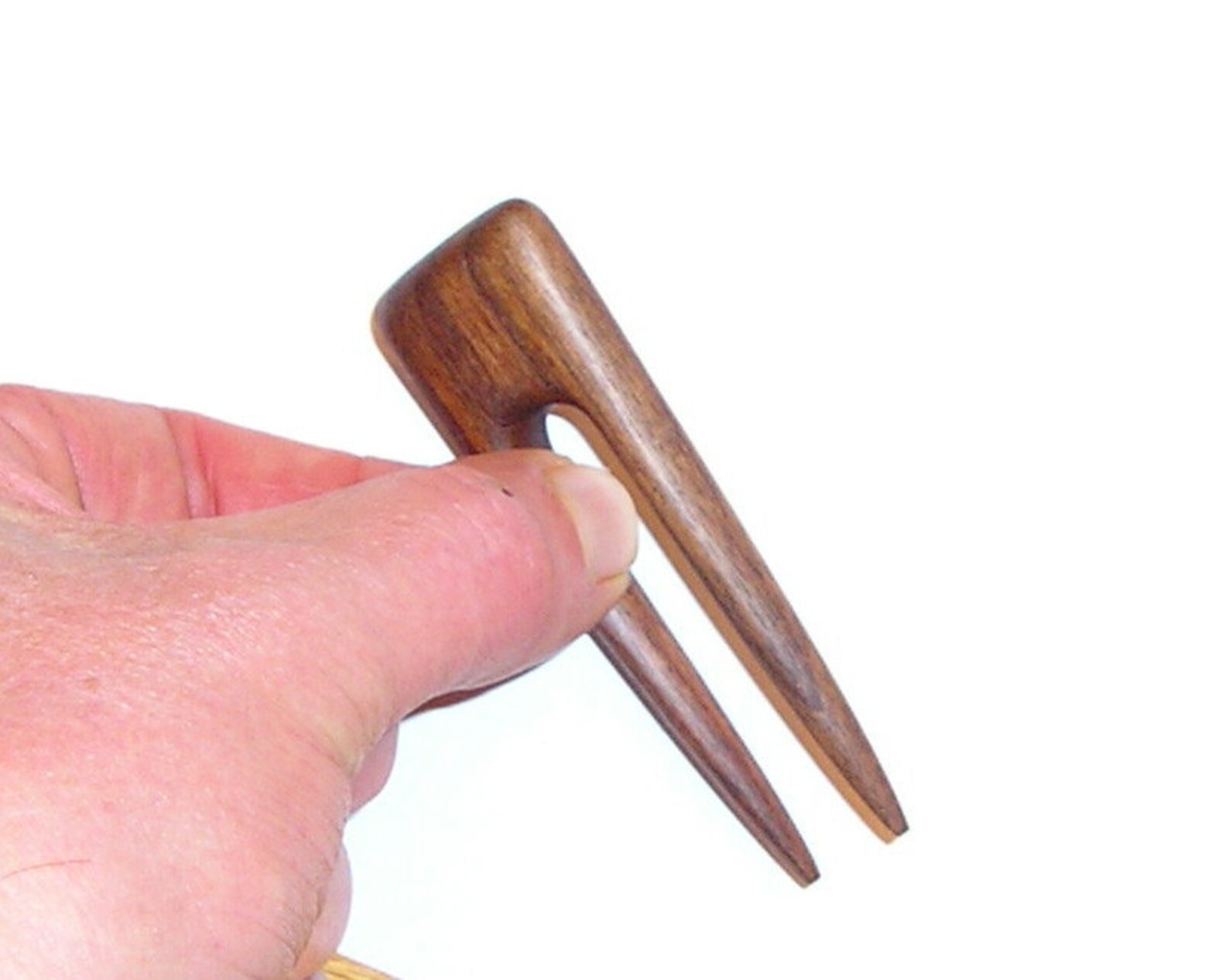 Stubby Square Top Walnut Hair Fork - Etsy