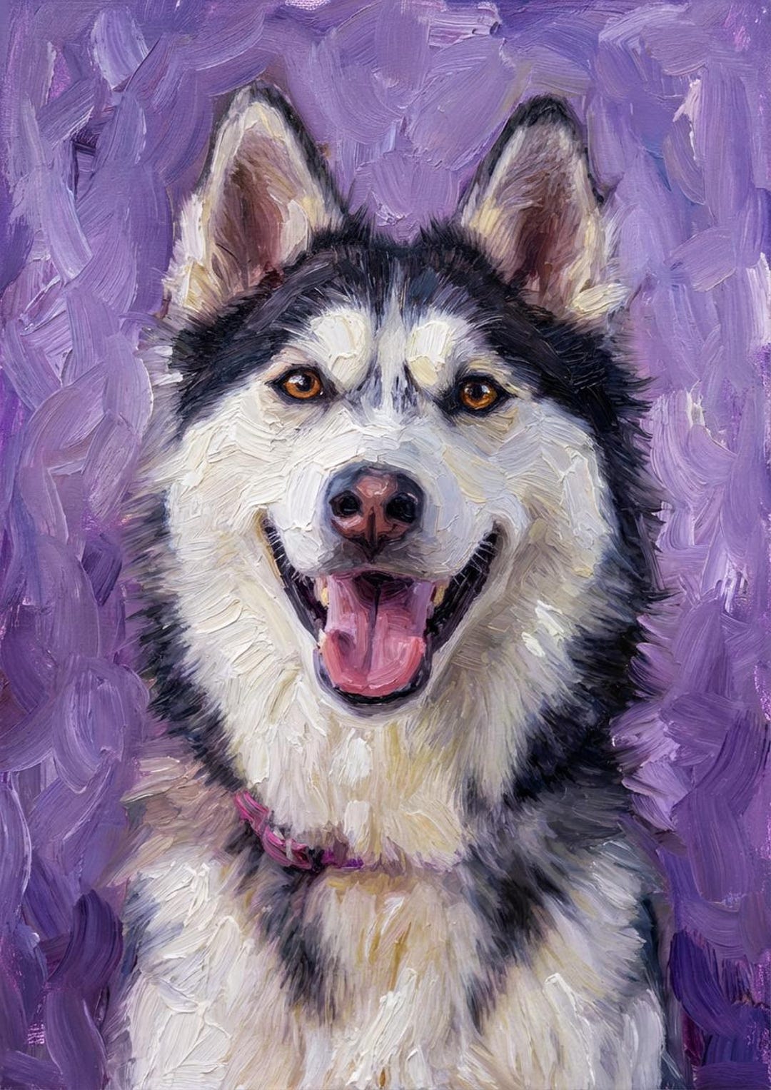 Custom Husky Portrait | Oil Painting Style | Digital | Dog Portrait ...