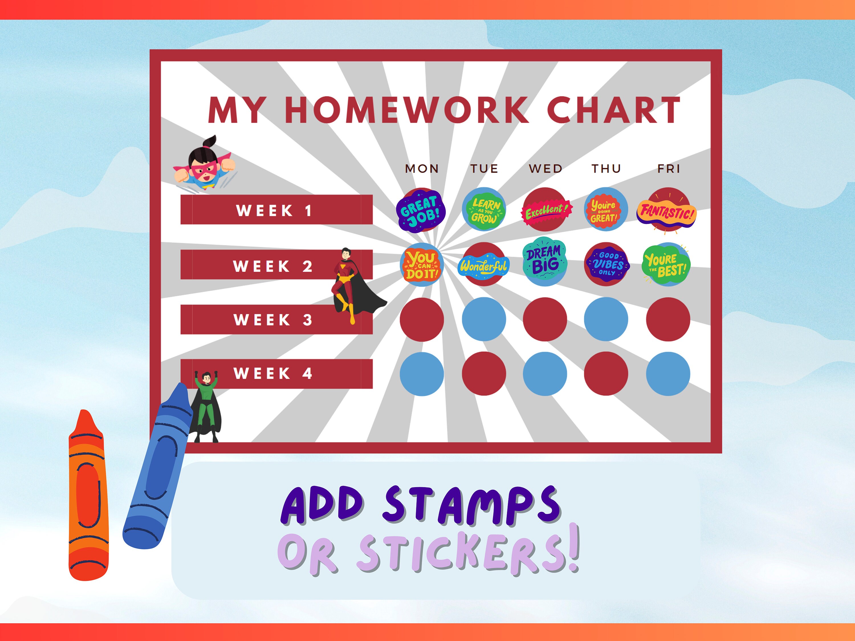 PRINTABLE BUNDLE Kids Homework Tracker, Weekly Homework Log, Kids ...