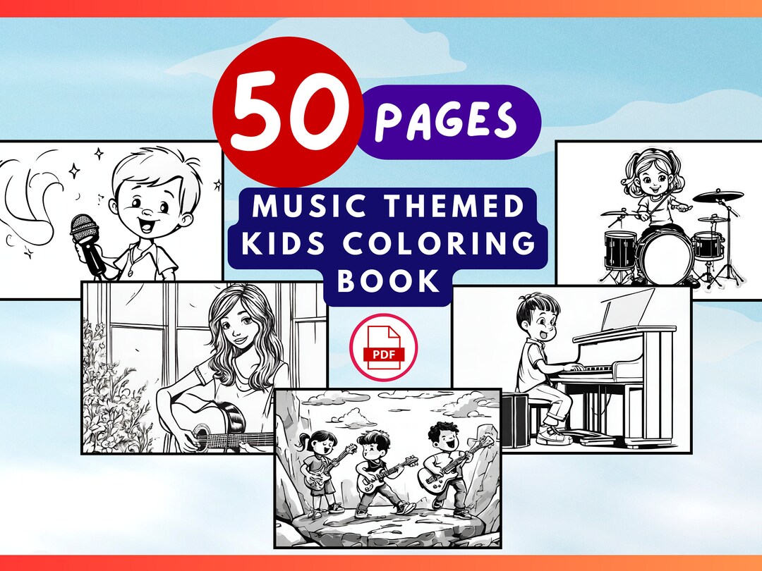 Music Coloring Book, Music Classroom Worksheet, Instrument Colouring ...