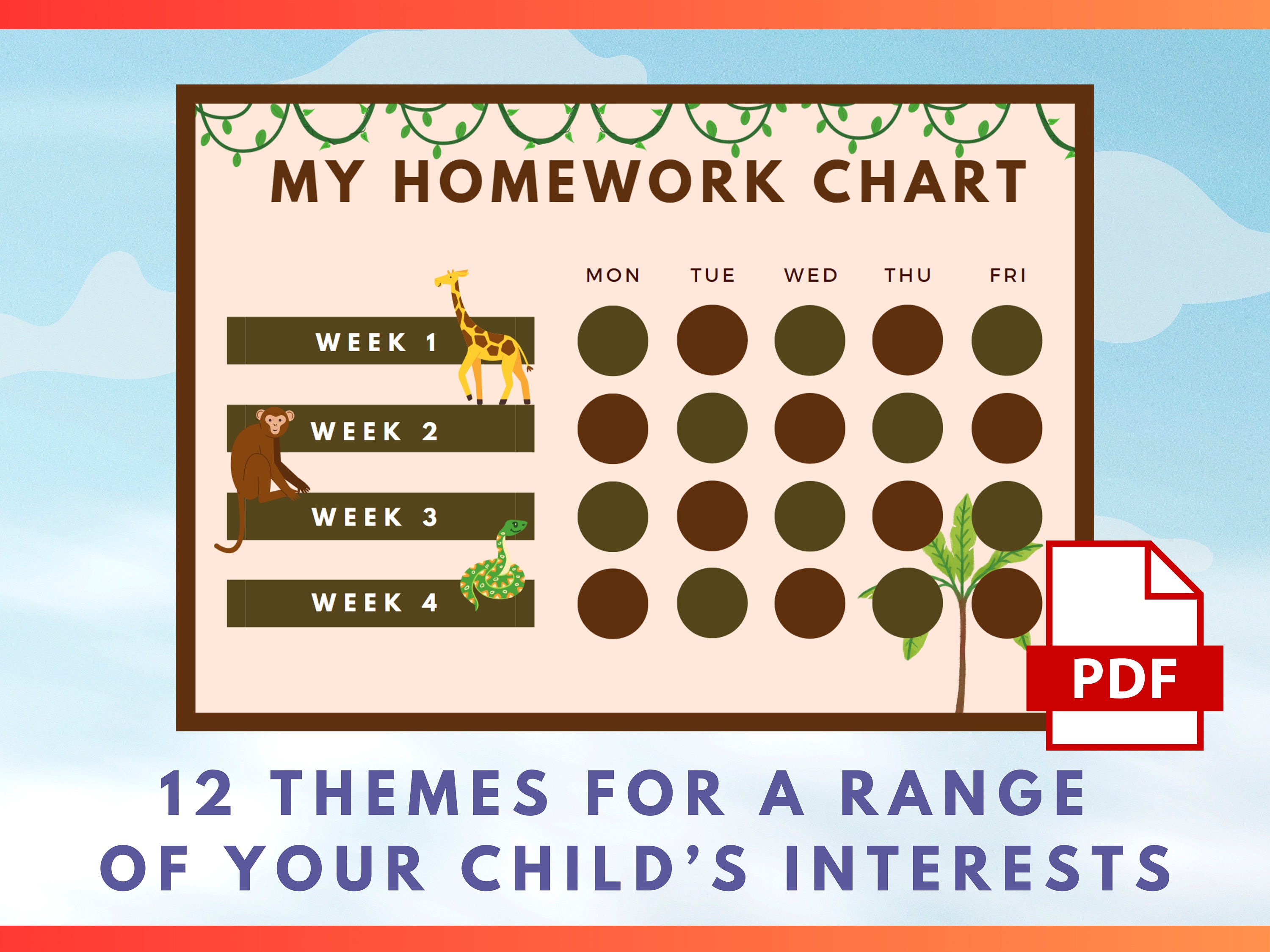 PRINTABLE BUNDLE Kids Homework Tracker, Weekly Homework Log, Kids ...