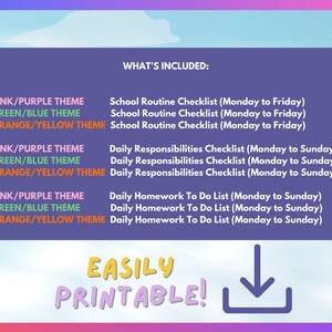 Daily Routine & Homework Organization Bundle, Daily Responsibilities ...