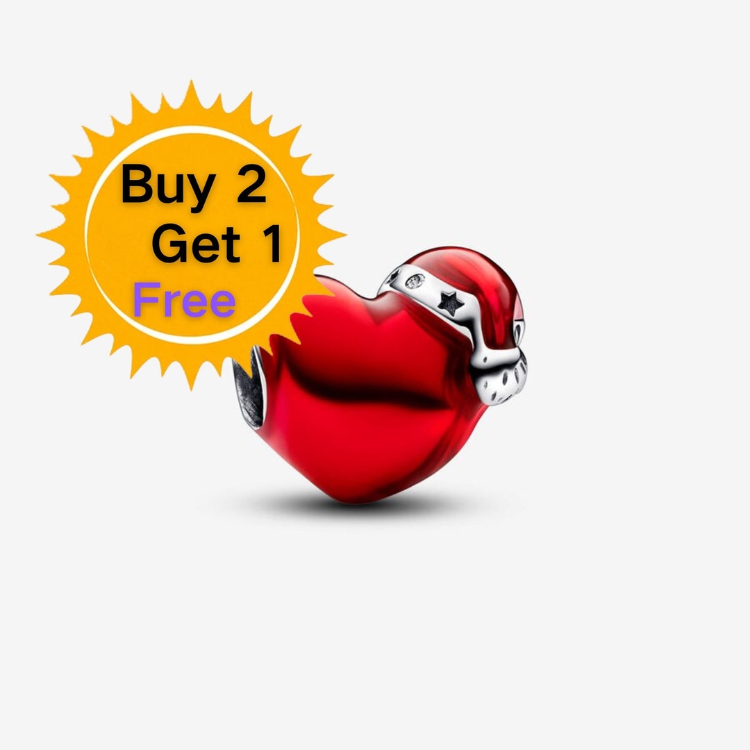 Metallic Red Christmas Heart Charm,minimalist Charm,charms for Bracelet ...