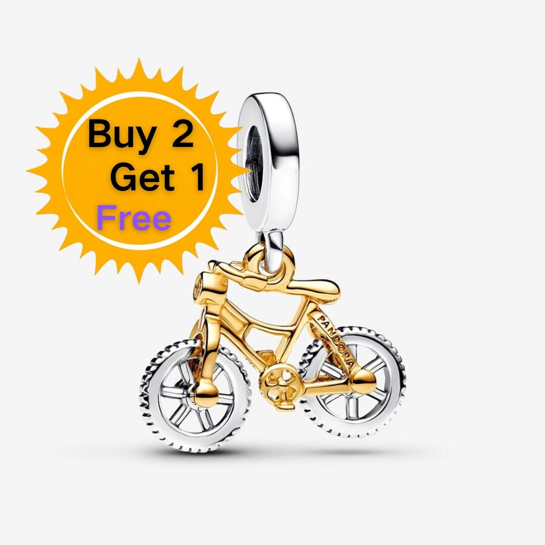 2024 New Two-tone Spinning Wheels Bicycle Dangle Charm,minimalist Charm ...