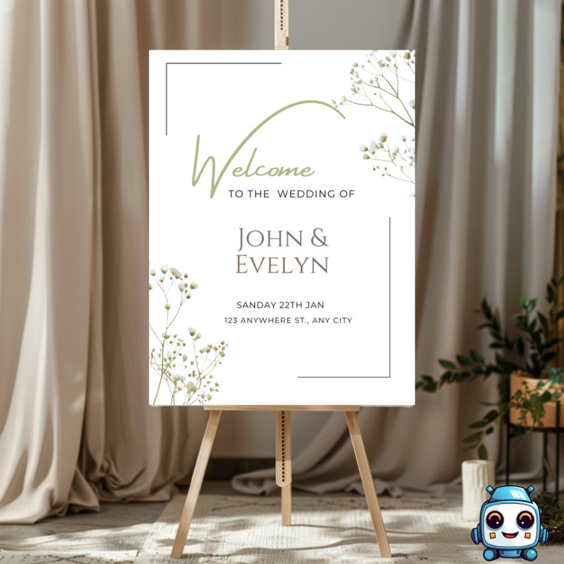 Wedding Welcome Sign Template, Custom Welcome Sign,baby's Breath ...