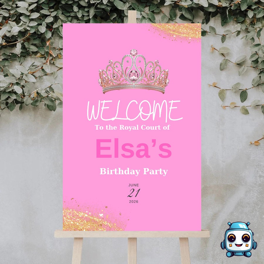 Royal Welcome Sign Template, Printable Welcome Sign Download, Editable ...