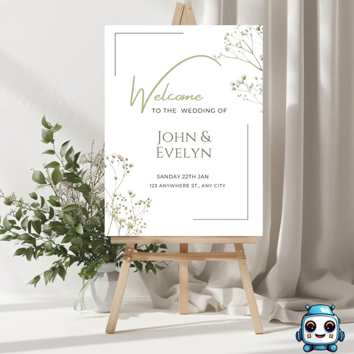 Wedding Welcome Sign Template, Custom Welcome Sign,baby's Breath ...