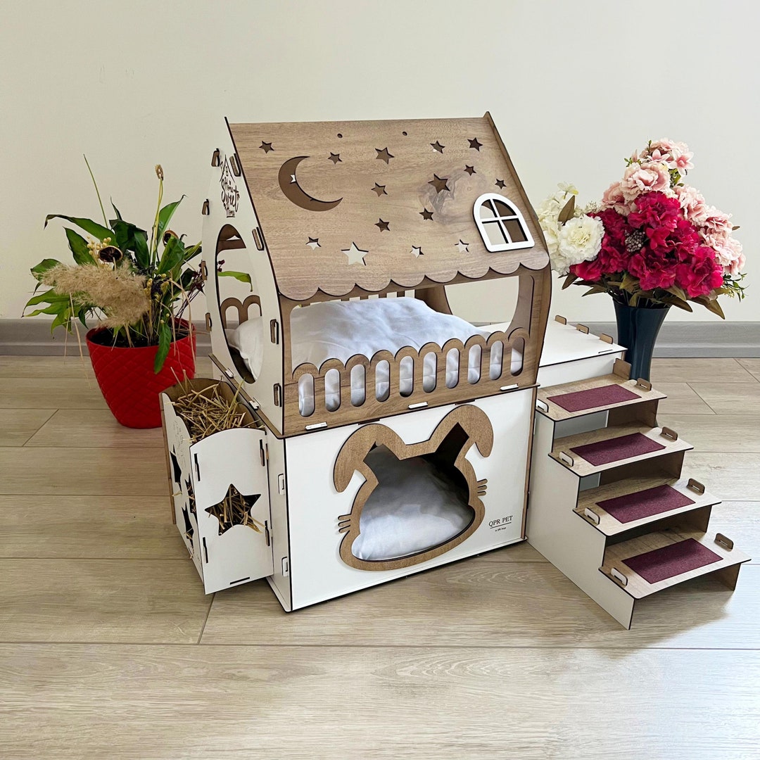 Hay Feeder Bunny Furniture, Rabbit Castle, Eco Bunny House, Rabbit Hay ...