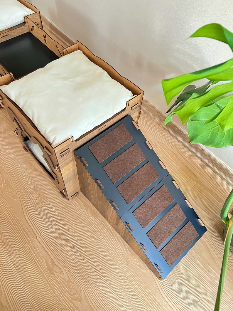 Multi-bunny Indoor Hutch, Two Room Bridge Modern Rabbit House , Rabbit ...