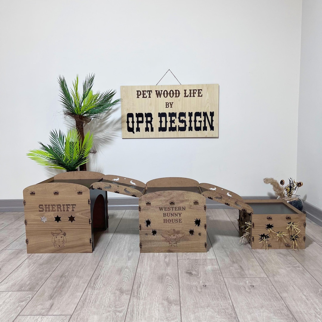 WESTERN Rabbit Hiding and Playground, Rabbit Tunnel, Bunny Villa, Big ...