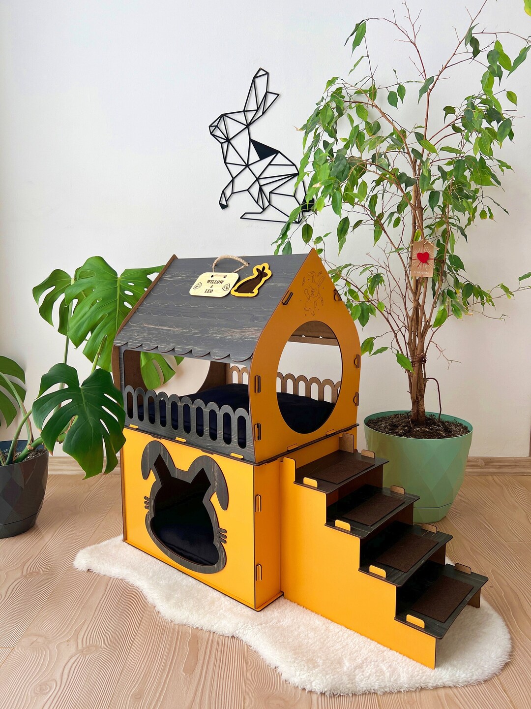 Modern Rabbit Villas, Wooden Bunny House, Rabbit Furniture, Pet House ...