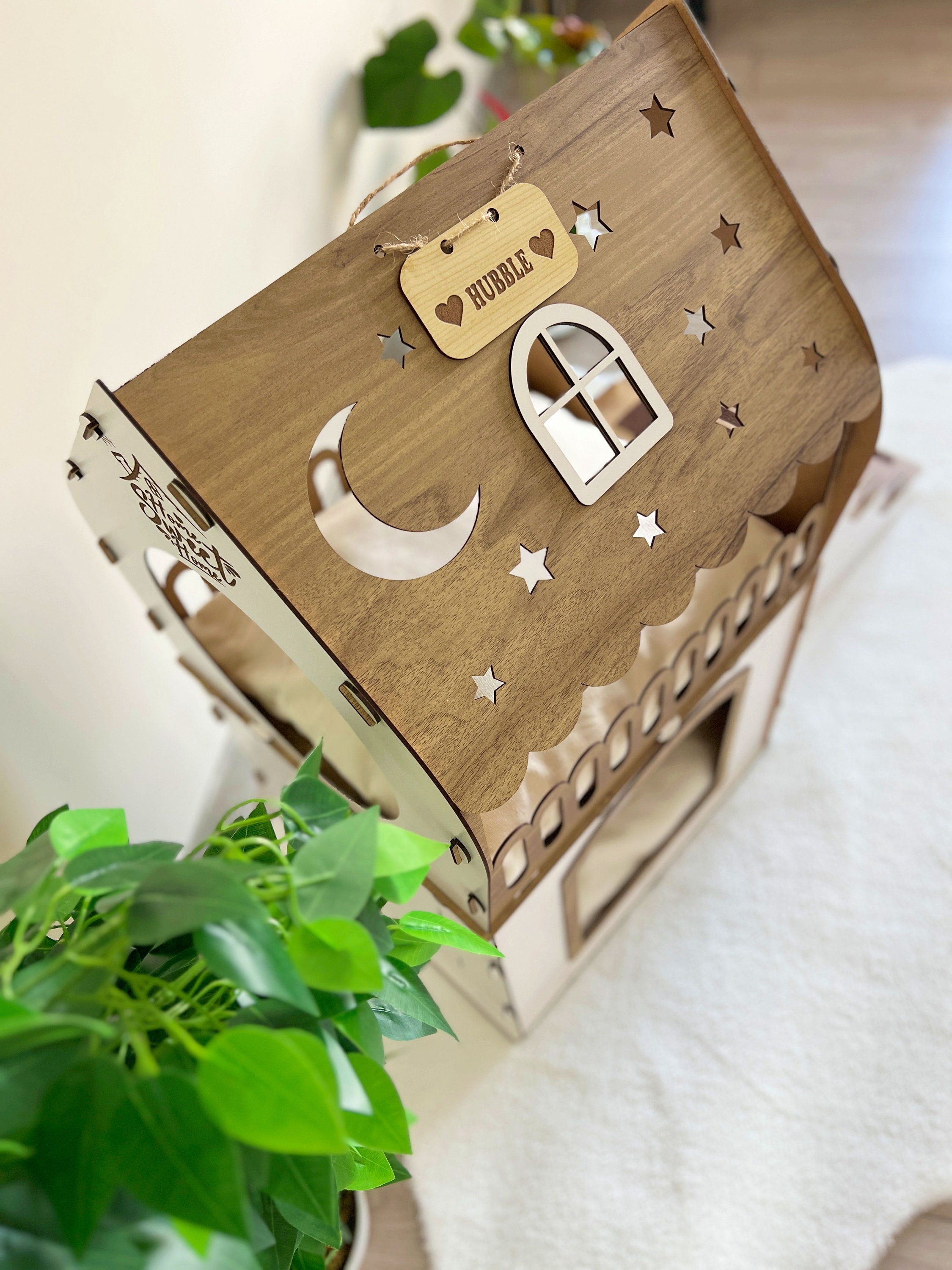 Wooden Rabbit House, Two Storey Rabbit Castle, Modern Rabbit Furniture ...