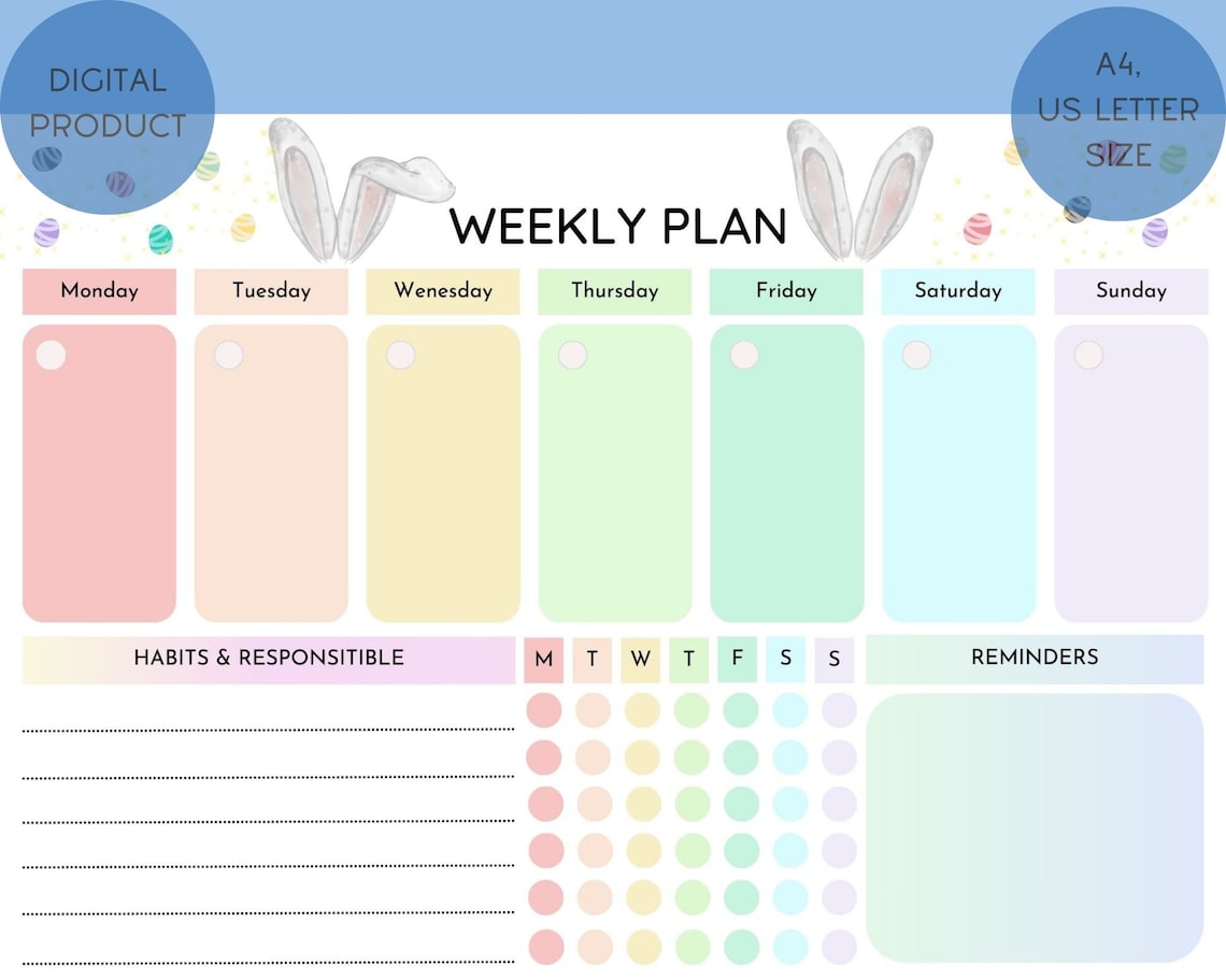 Kids Weekly Planner, Kids Daily Planner, Homeschool Planner, Kids ...