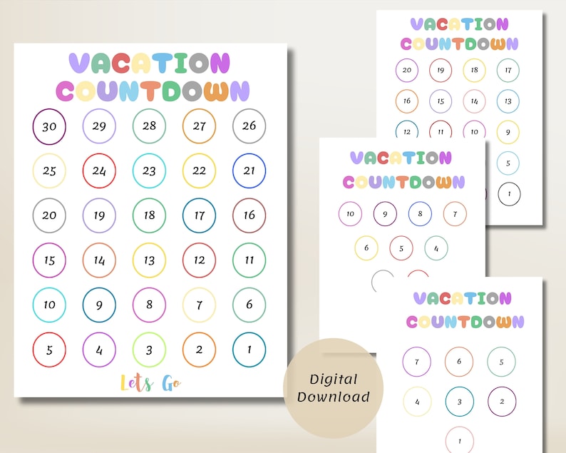 Kids Vacation Countdown | Kids Countdown Holiday Trip | Vacation Kids ...