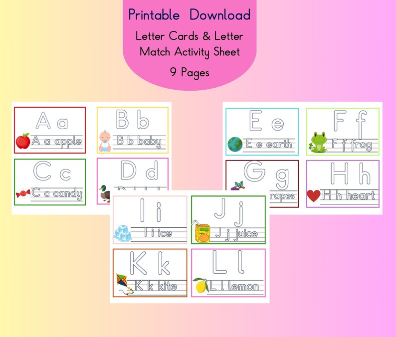 Letter Tracing Cards, Preschool Activity, Homeschool Printable ...