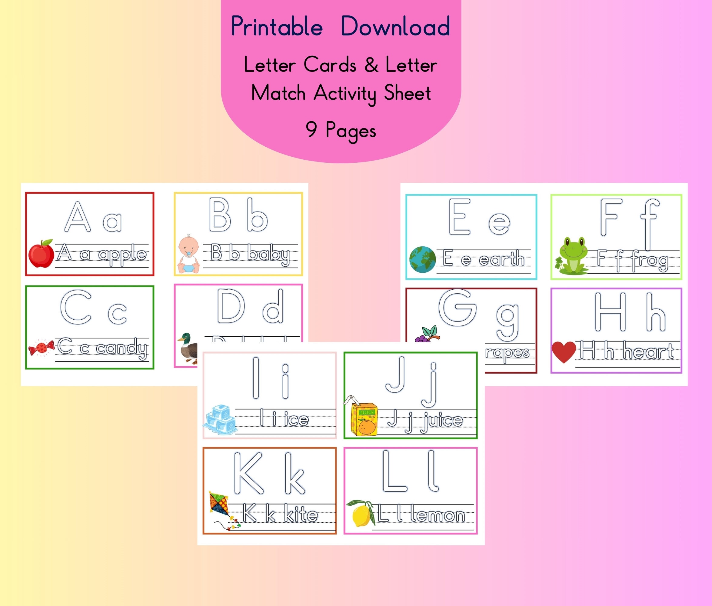 Letter Tracing Cards, Preschool Activity, Homeschool Printable ...