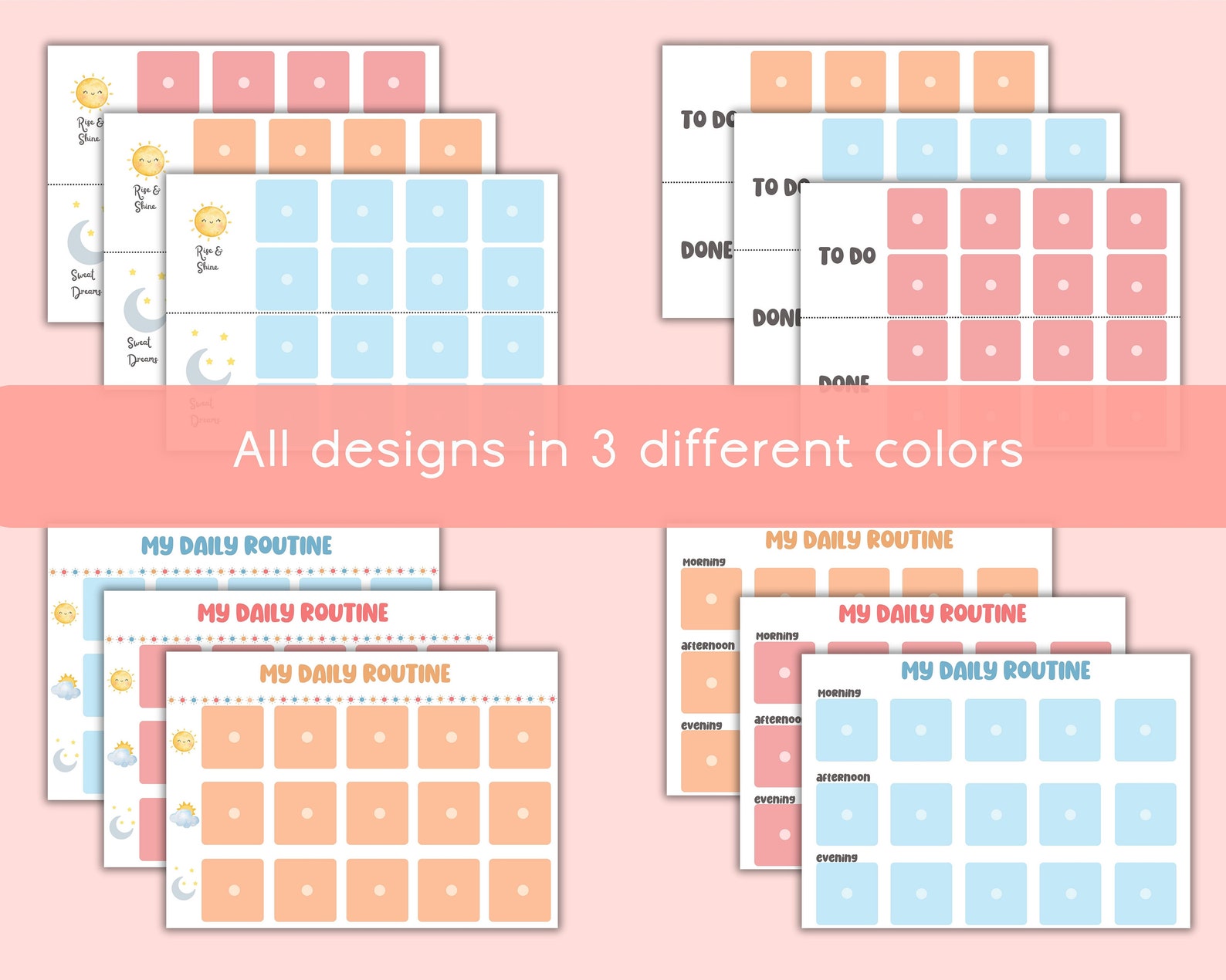 Editable Kids Daily Routine Cards Daily Visual Schedule Chore Chart for ...