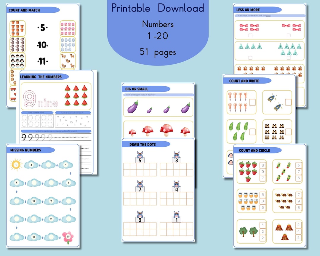 Printable Toddler Worksheets or Toddler Workbook Instant Download ...