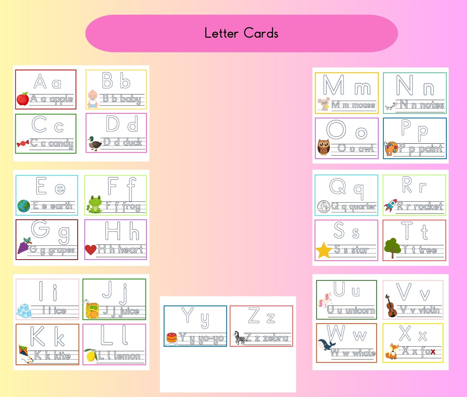 Letter Tracing Cards, Preschool Activity, Homeschool Printable ...