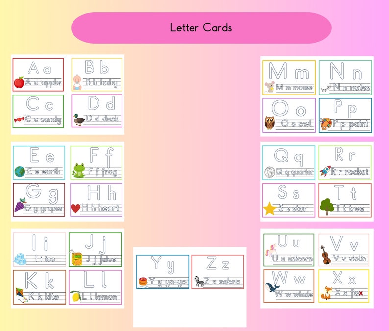 Letter Tracing Cards, Preschool Activity, Homeschool Printable ...